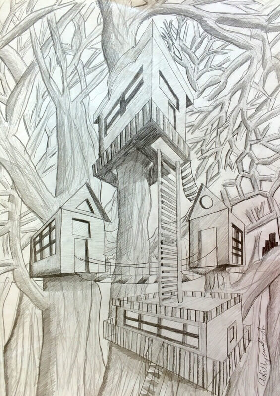 Architectural Drawing: Tree House Edition - One River School Hartsdale